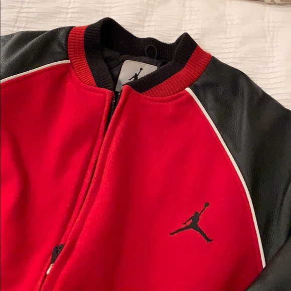 Nike | Jackets & Coats | Vintage Nike Air Jordan Wool Leather Varsity ...